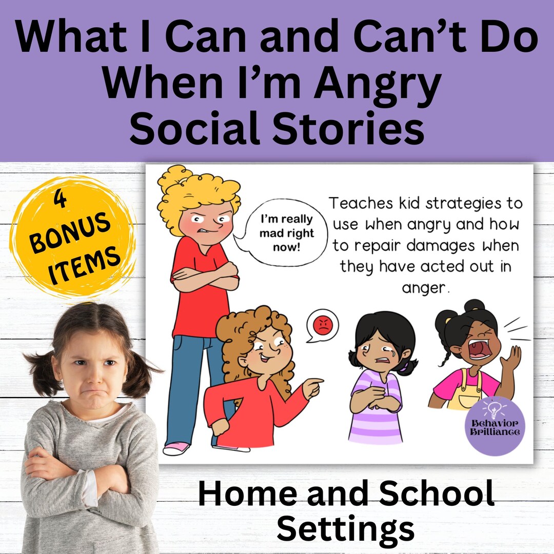 Managing Anger Social Story: Home & School Coping Strategies - Etsy