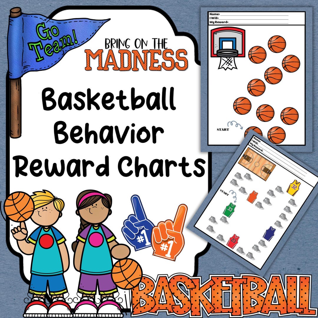 Basketball Behavior Reward Incentive Chart to Reinforce or Teach Good ...
