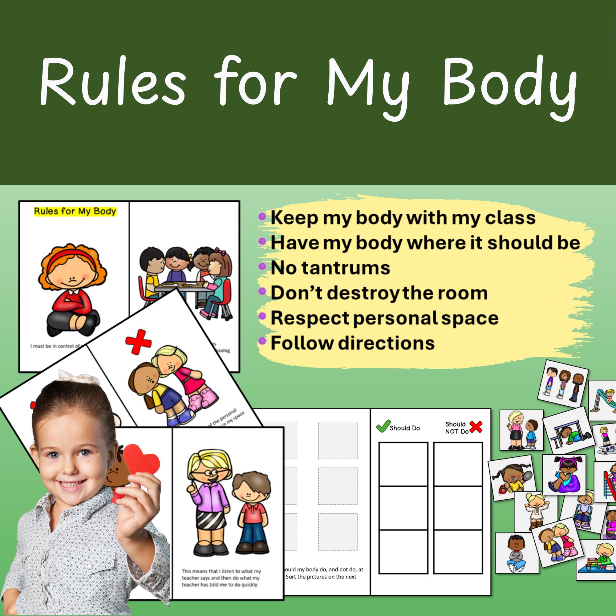 School Social Story: My Body Has Rules, Safe Behavior (digital Download ...