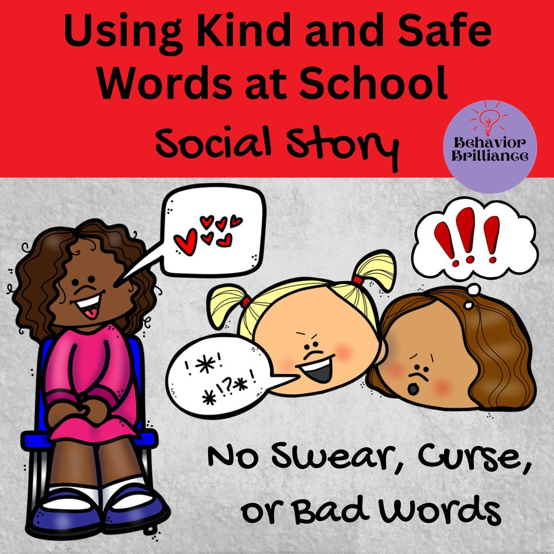 Kind Words Social Story, Appropriate Language at School - Etsy