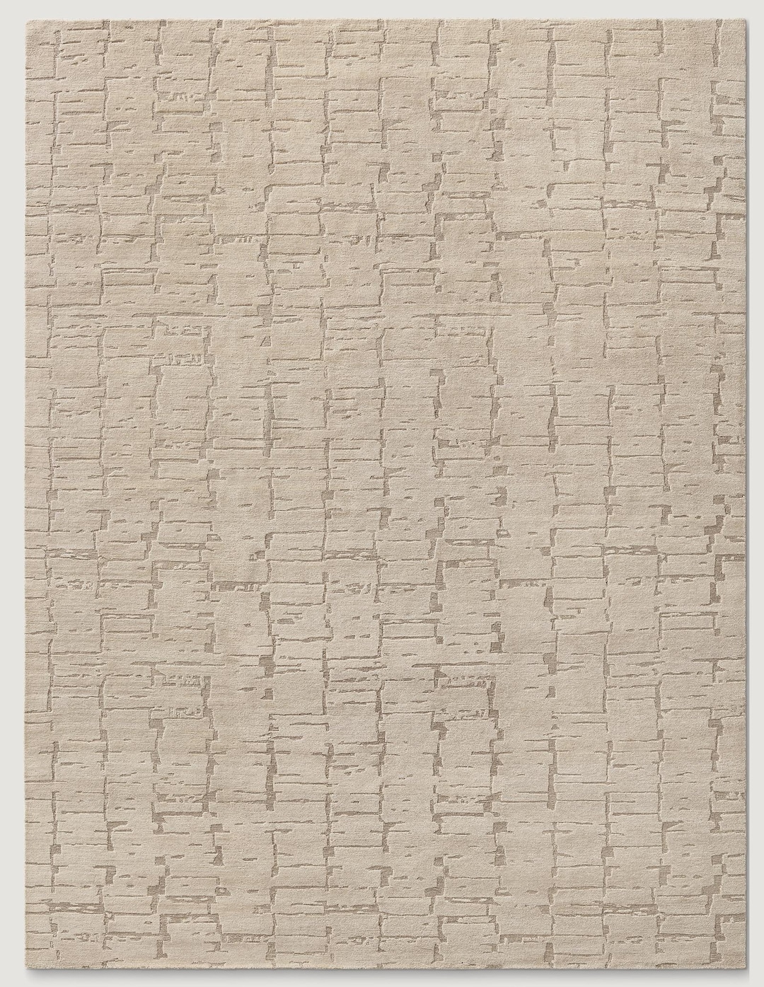 Hand-knotted Beige Wool Rug: High-low Texture, Modern Neutral Carpet - Etsy