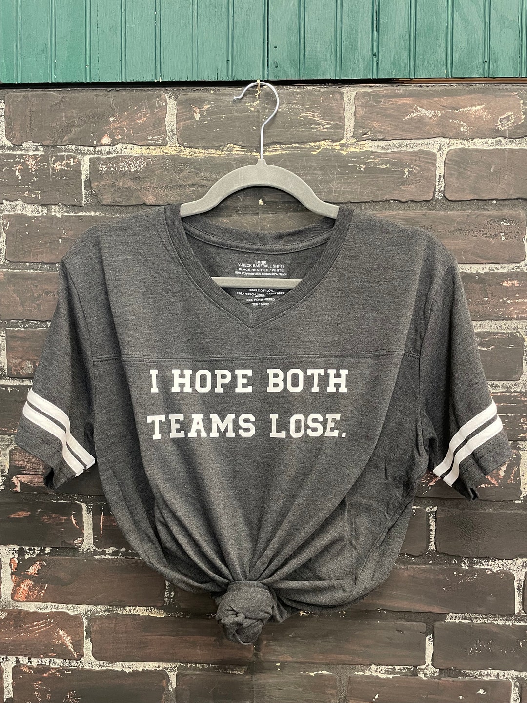 I Hope Both Teams Lose, Gray Baseball Style T-shirt - Etsy