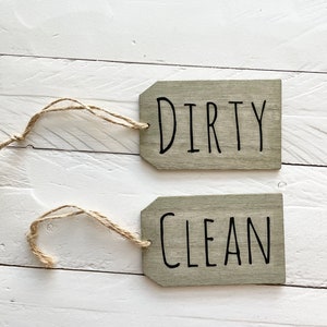 Clean or Dirty, Wood Laundry Tags - Etsy