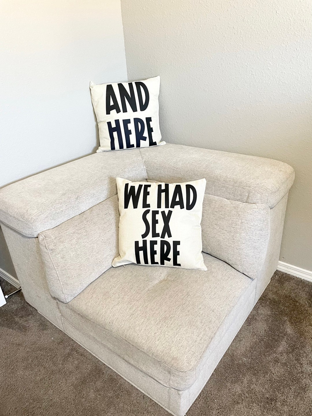 We Had Sex Here And Here 17x17 Pillowcase Set Of 2 With Or Without