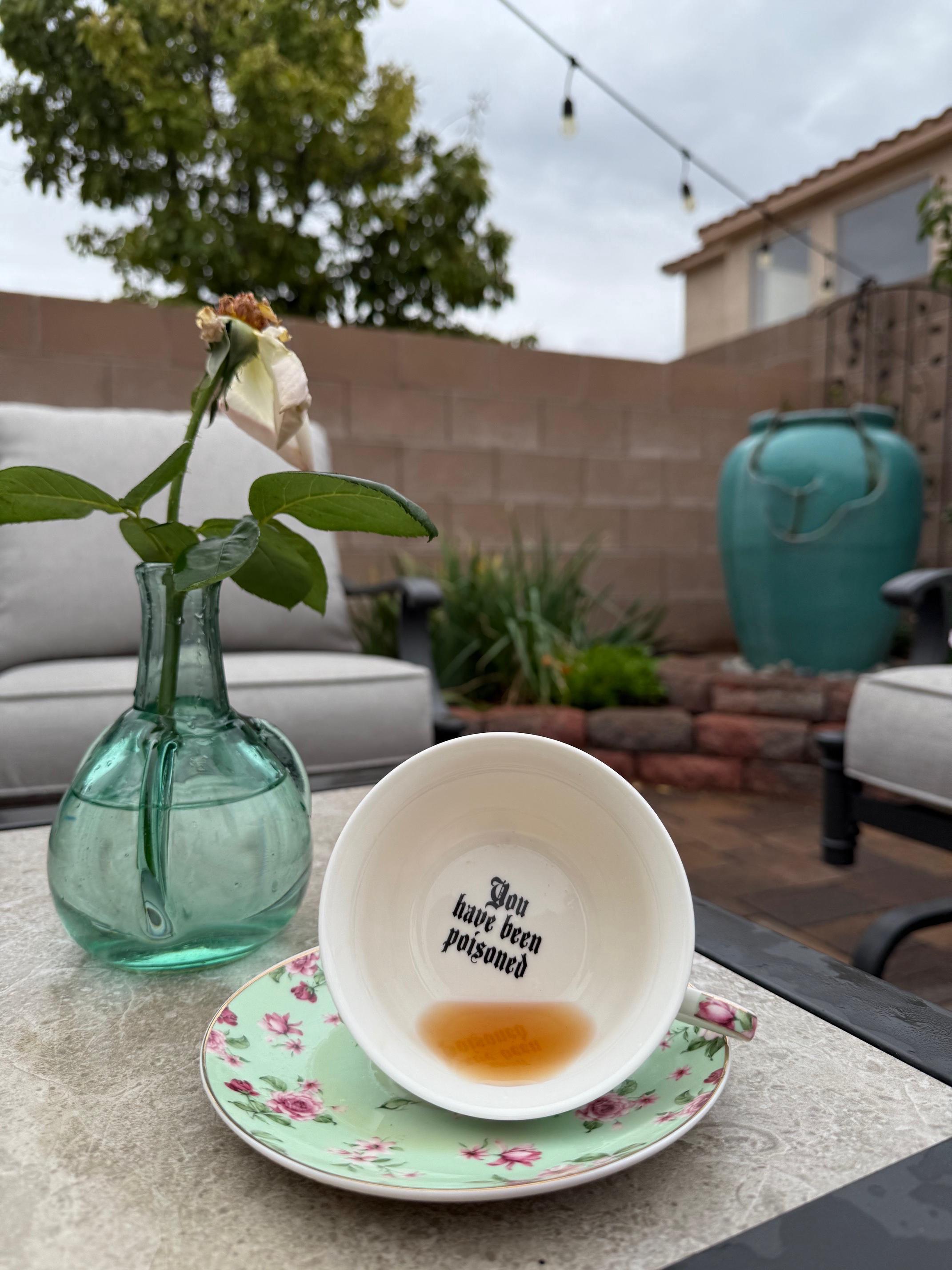 Seafoam Green and Pink Floral Teacup & Saucer – “you’ve Been Poisoned ...