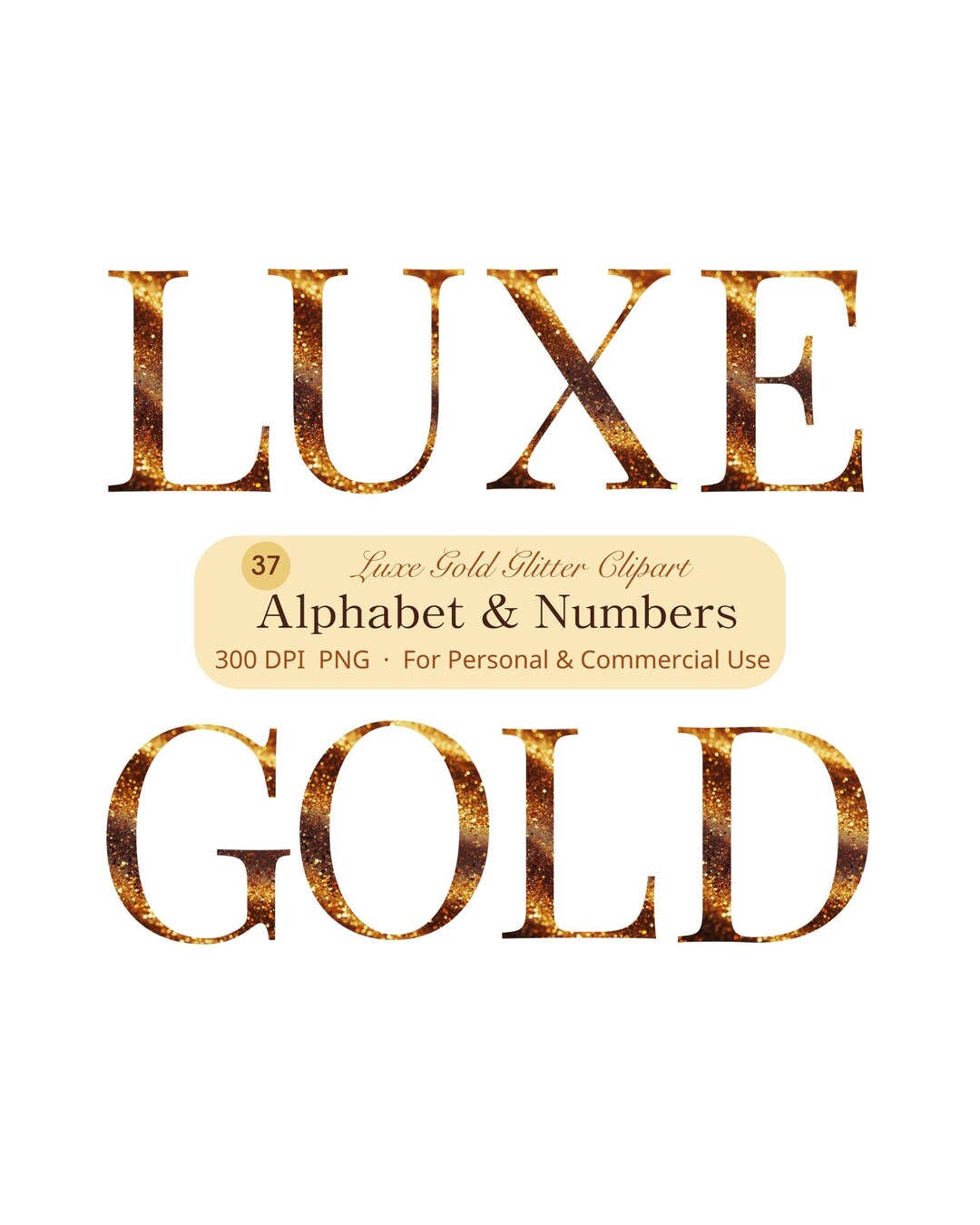 Gold Glitter Alphabet & Numbers PNG Clipart | Luxury Sparkling ...