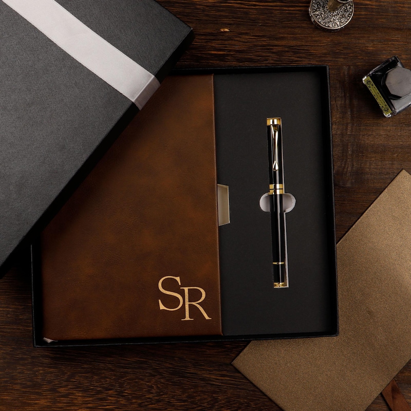 Leather Journal Set Men - Etsy