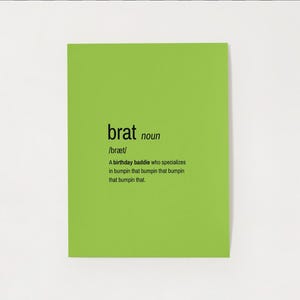Brat Birthday Card - Etsy