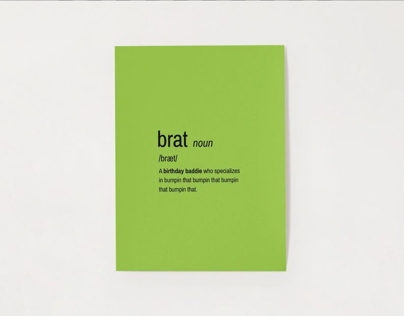 Brat Birthday Card - Etsy