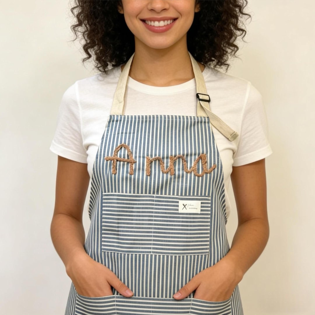 Personalized Hand-embroidered Apron,personalized Apron, Kitchen Apron ...