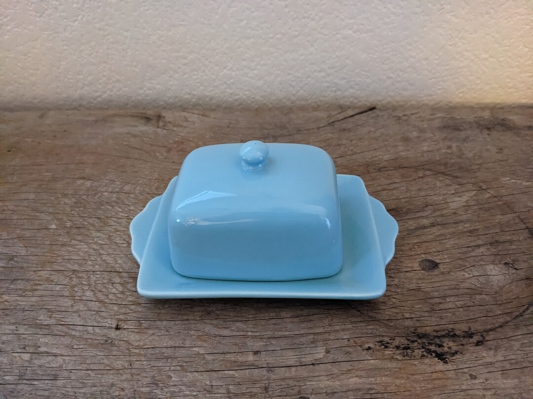 Anthropologie BISCUIT Aqua Blue Covered Butter Dish Mini - Etsy
