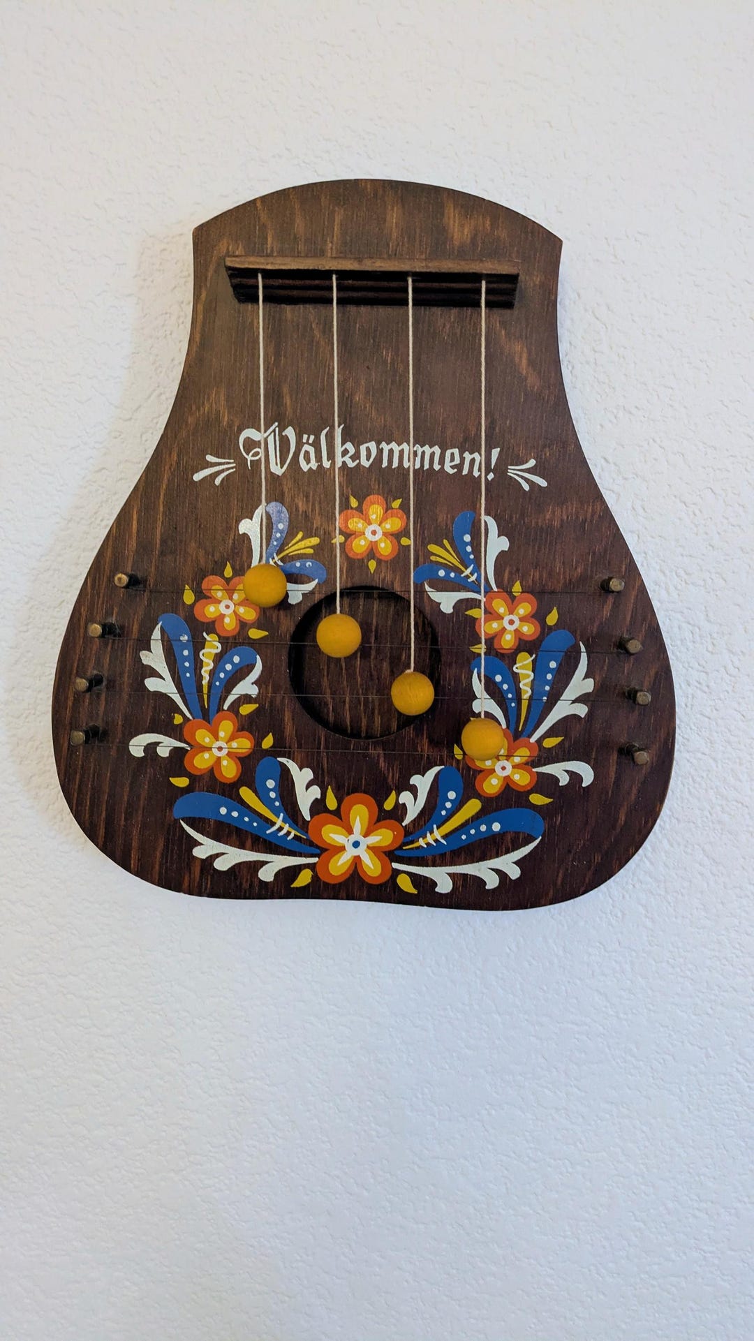 Vintage Swedish Wooden Door Harp Chime Valkommen (welcome) - Etsy