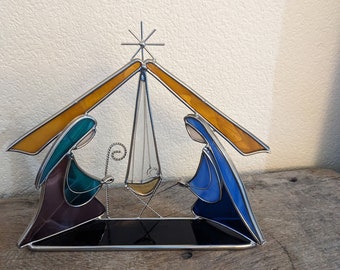 Nativity Scene in Stained Glass - Etsy