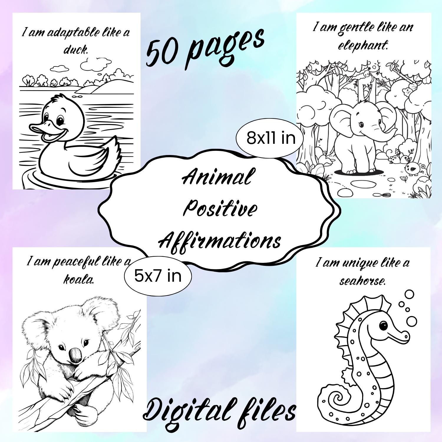 50 Animal Affirmation Coloring Pages for Kids – Printable PDF ...