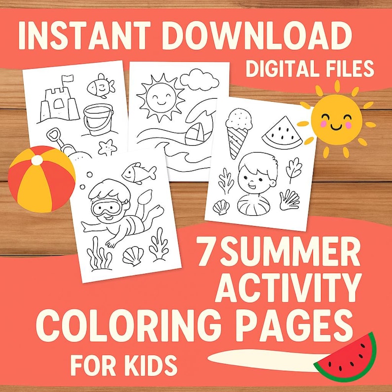 Summer Activity Pages for Kids: Fun Printable Worksheets (PDF Download ...