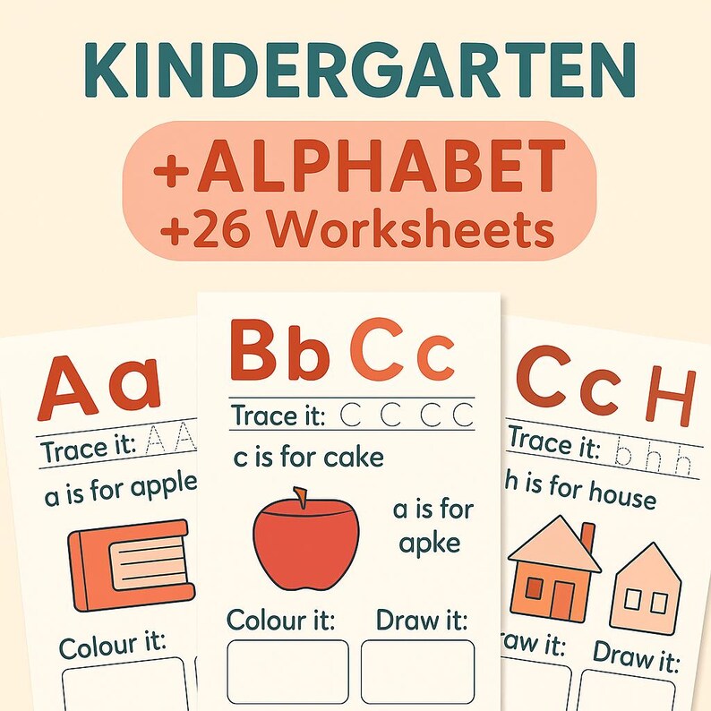 Alphabet Tracing Worksheets A-Z – Preschool & Kindergarten Printables ...