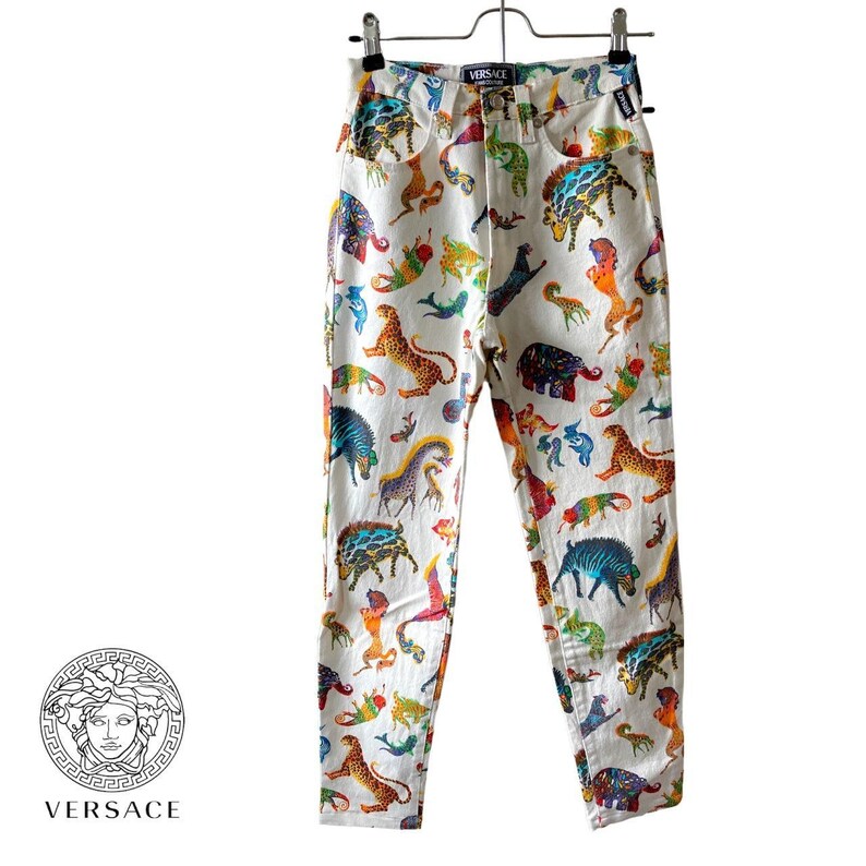 Versace Jeans Couture White Fantasy Animals Creatures Dinosaur All Over ...