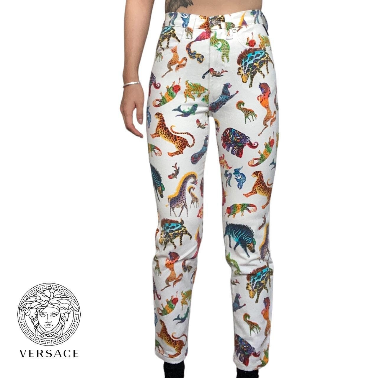 Versace Jeans Couture White Fantasy Animals Creatures Dinosaur All Over ...