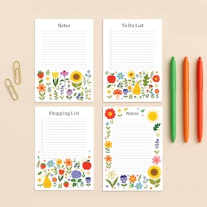 Floral Printable Notes – to Do List, Shopping List (digital Download ...