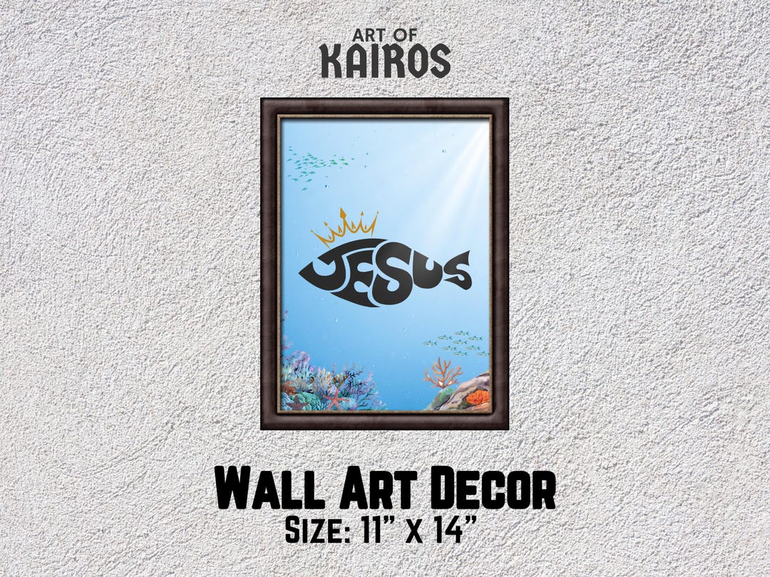 Christian Wall Art-jesus Fish Shape | - Etsy