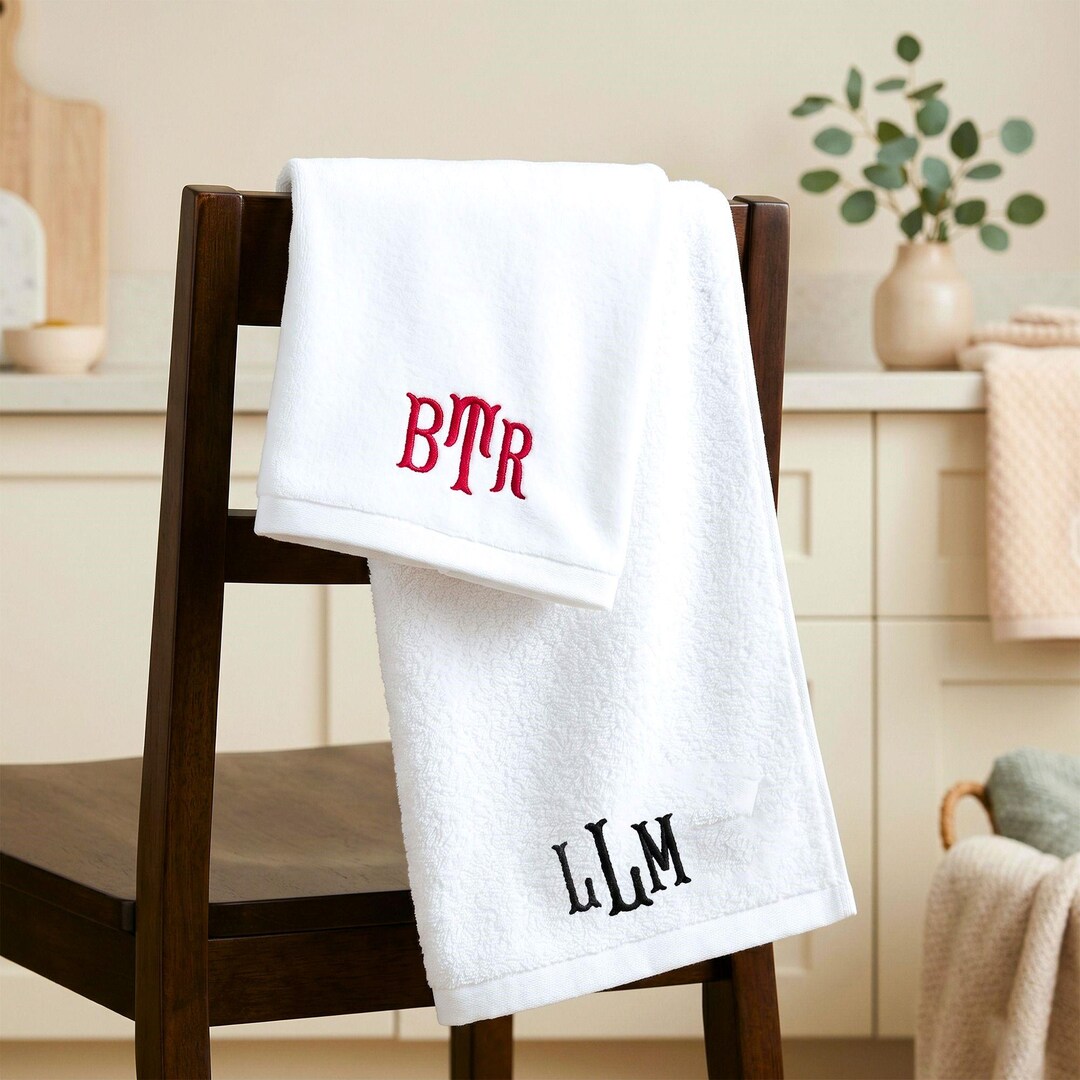 Custom Embroidered Monogrammed Bath Towels - Personalized Luxury Towel ...