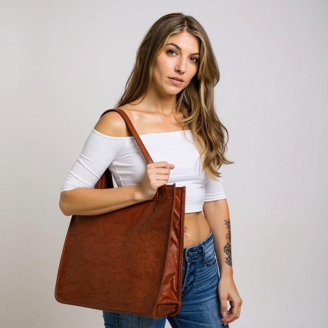 Vintage Leather Gypsy Tote | Handmade Boho Shoulder Bag - Etsy