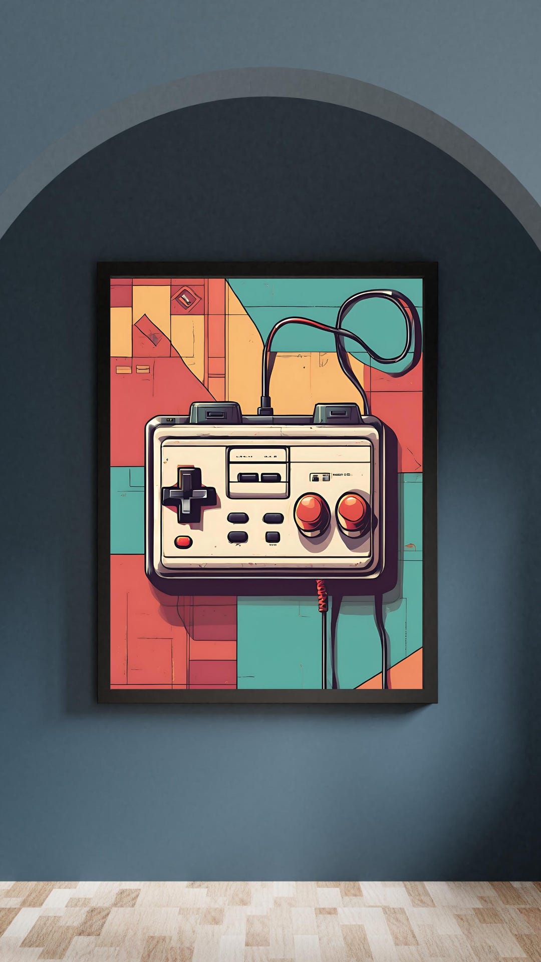 Retro Gaming Controller Poster – Vintage Video Game Art as a Digital ...
