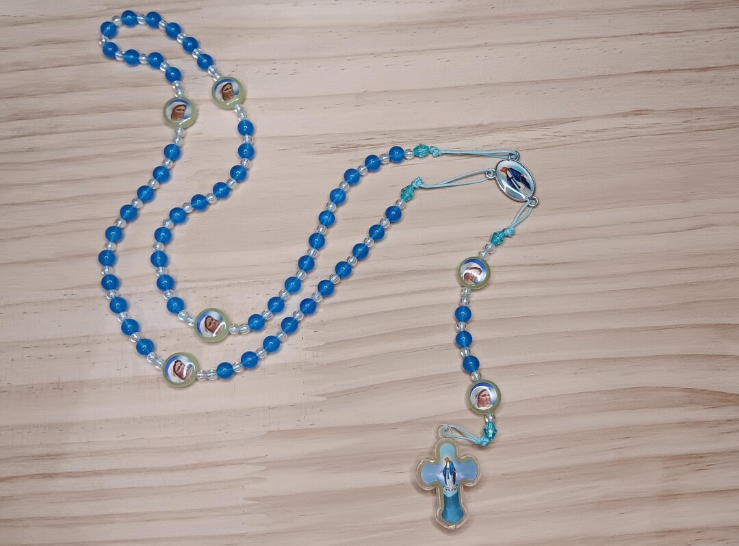 Blue Glow in the Dark Rosary, Blessed Mother - Etsy