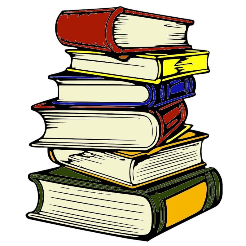 Stack of Colorful Books Clip Art - Etsy