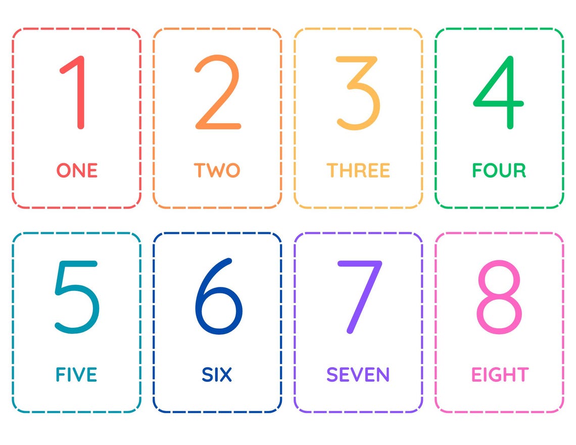 Preschool Number Flashcards, Printable Learning Resource - Etsy
