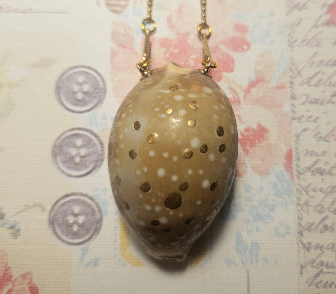 Ocean Sea Shell Gold Leaf Sea Shell Pendant Jewelry Necklace - Etsy