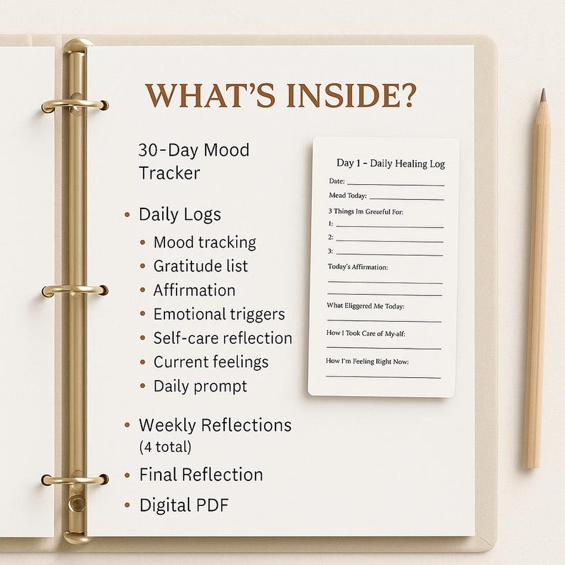 Emotional Wellness Journal | 30-day Mental Health and Self-care Tracker ...