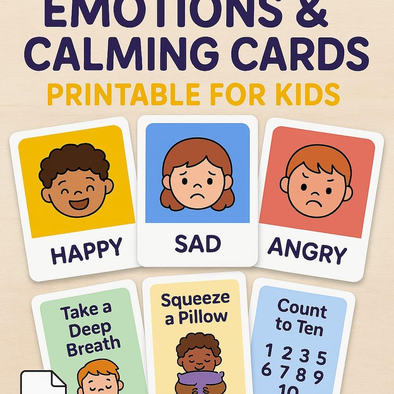 Emotions Flashcards for Kids | Printable Feelings and Calming Cards ...