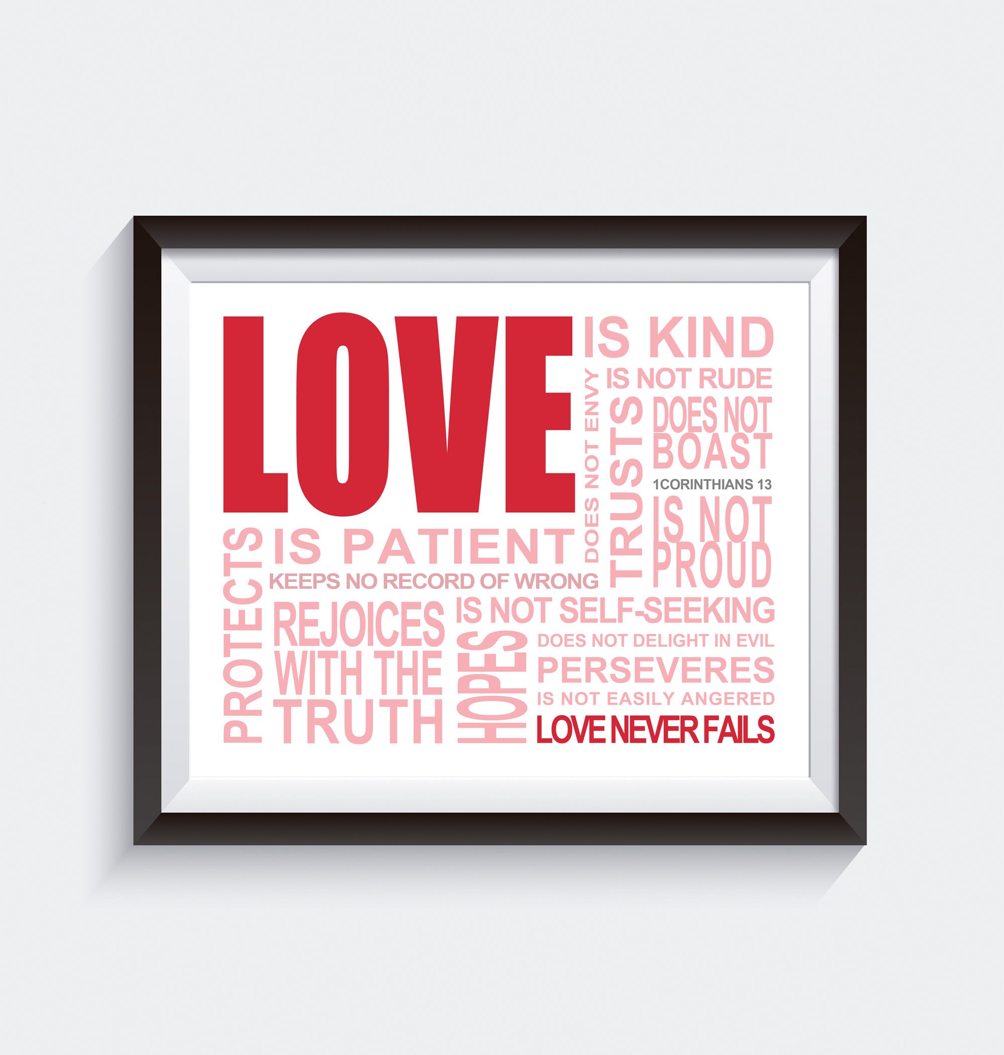 Love Is. 1 Corinthians 13 Wall Art. Christian Wall Print. Love Art ...