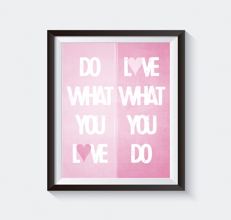 Inspirational Art Poster. Motivational Art. Do What You Love - Etsy