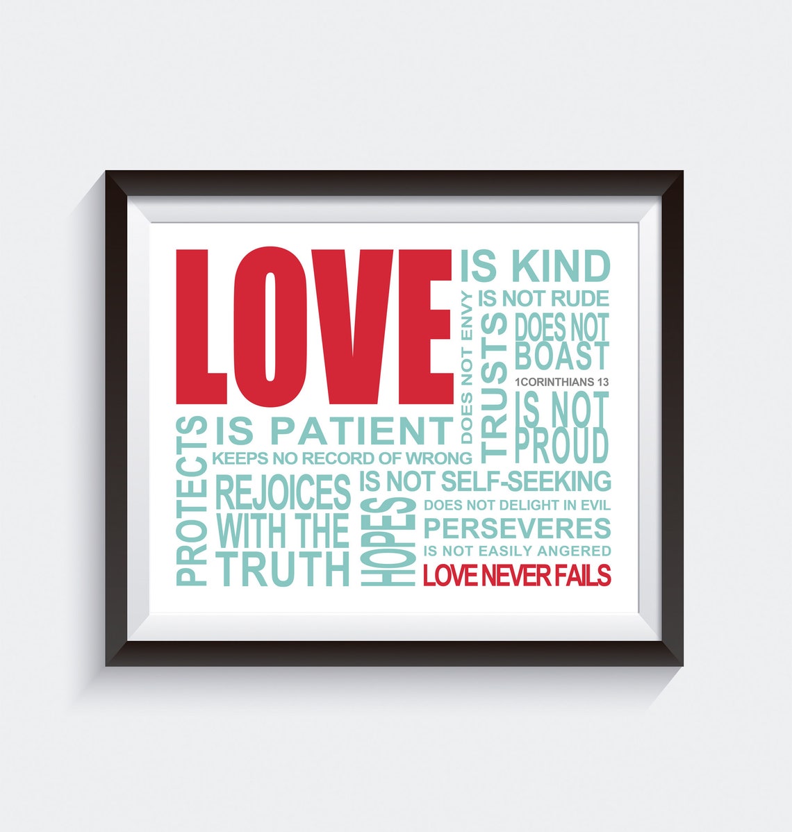 Love Is. 1 Corinthians 13 Wall Art. Christian Wall Print. Love Art ...