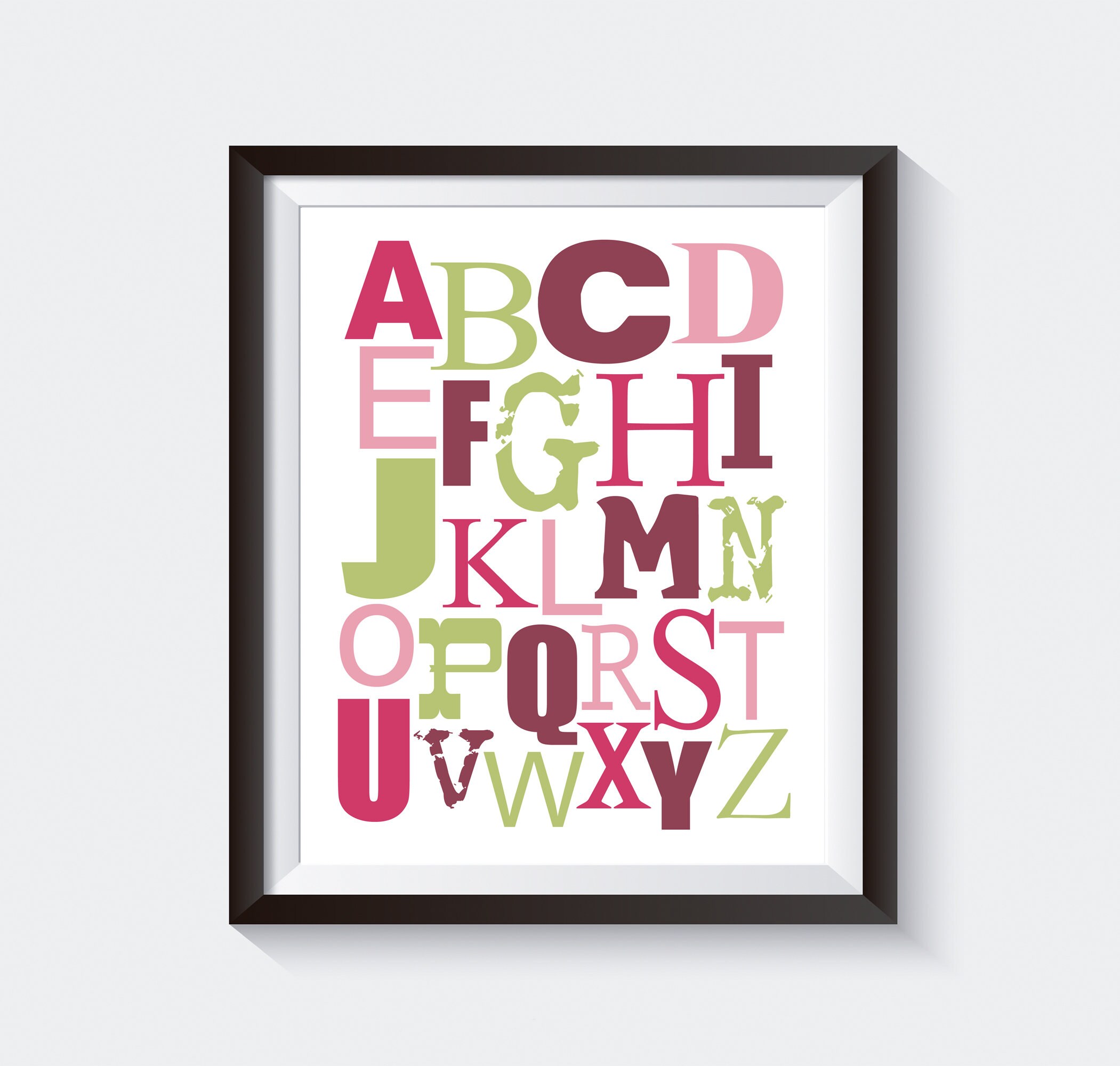 Alphabet Wall Art. ABC Wall Art. Alphabet Typography. Alphabet Art ...