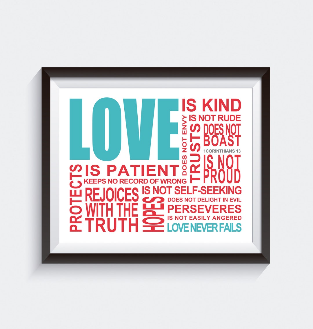 Love Is. 1 Corinthians 13 Wall Art. Christian Wall Print. Love Art ...