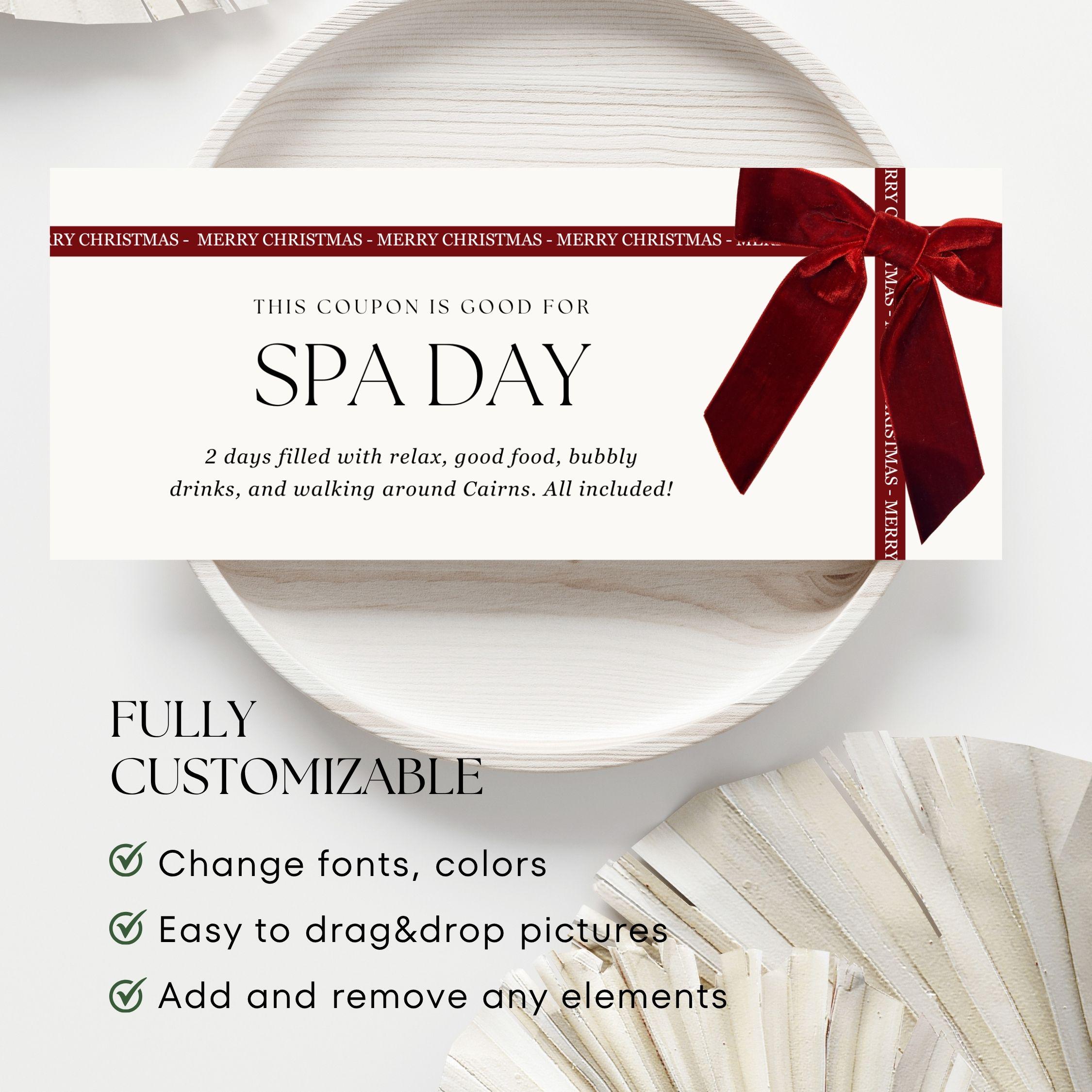 Christmas Gift Voucher - Editable Canva Template, Elegant Gift Card ...