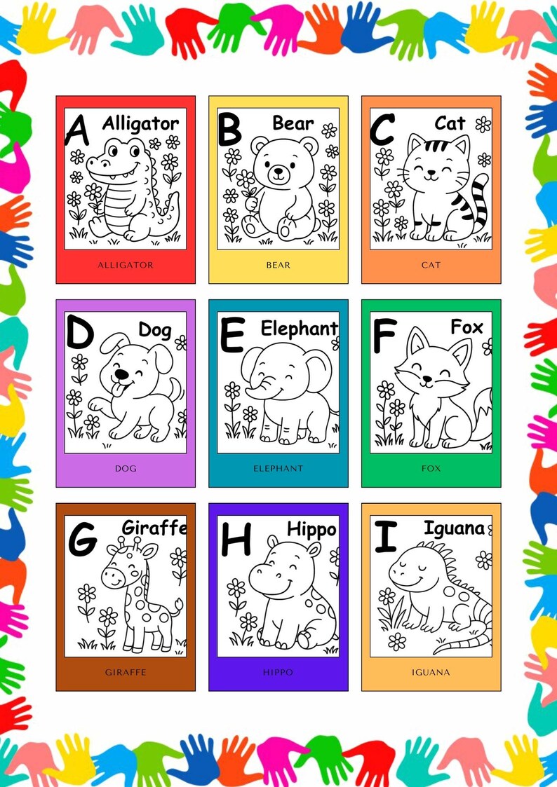 A–Z Animal Alphabet Coloring Book for Kids | Printable PDF ...