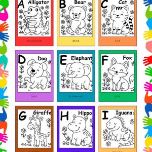 A–Z Animal Alphabet Coloring Book for Kids | Printable PDF ...