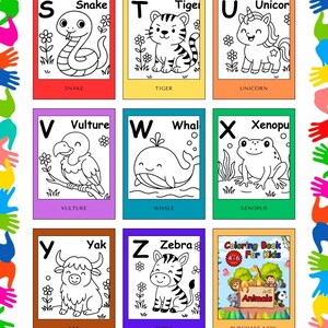 A–Z Animal Alphabet Coloring Book for Kids | Printable PDF ...