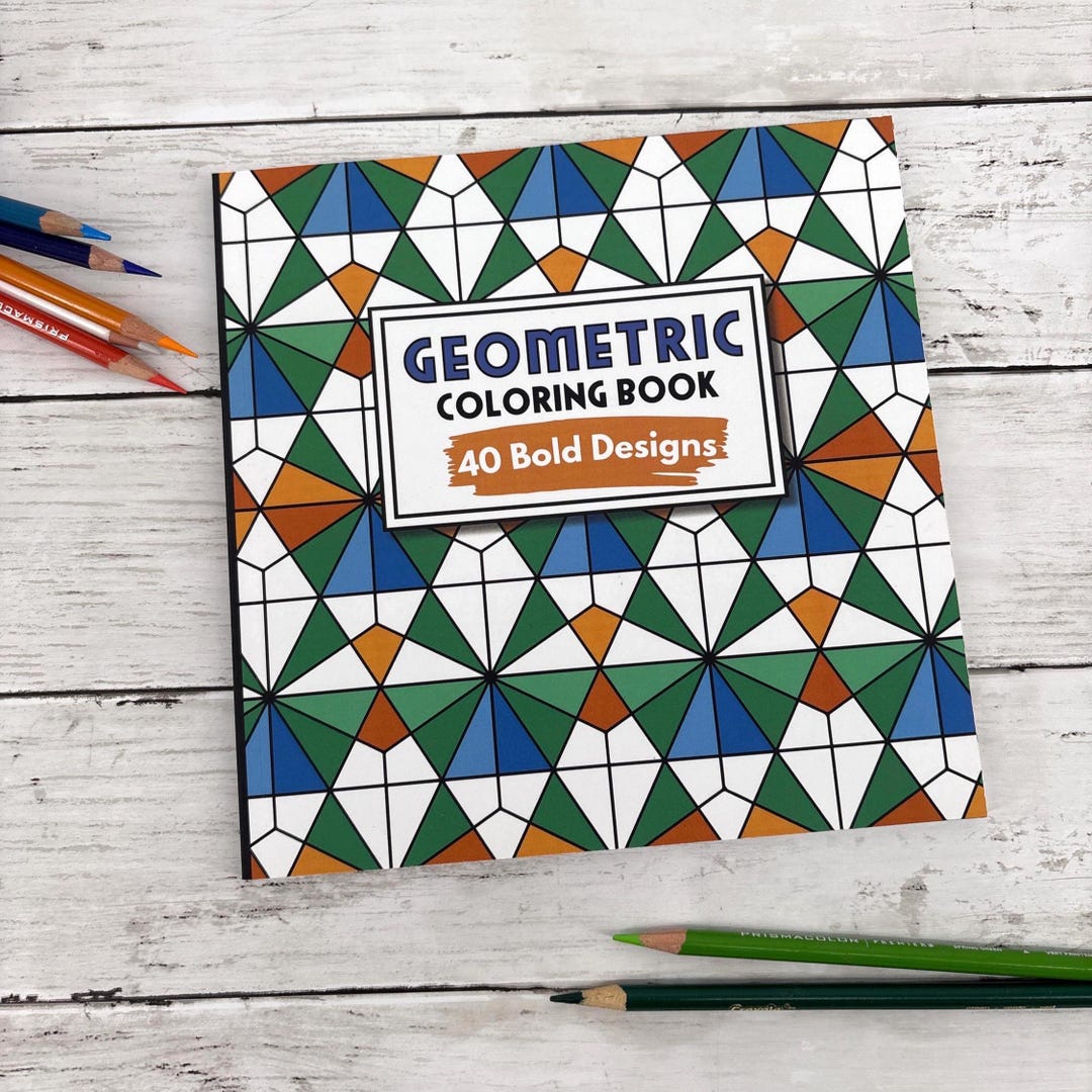 Geometric Coloring Book, Stress Relief and Mindfulness, 8.5x8.5 Adult ...