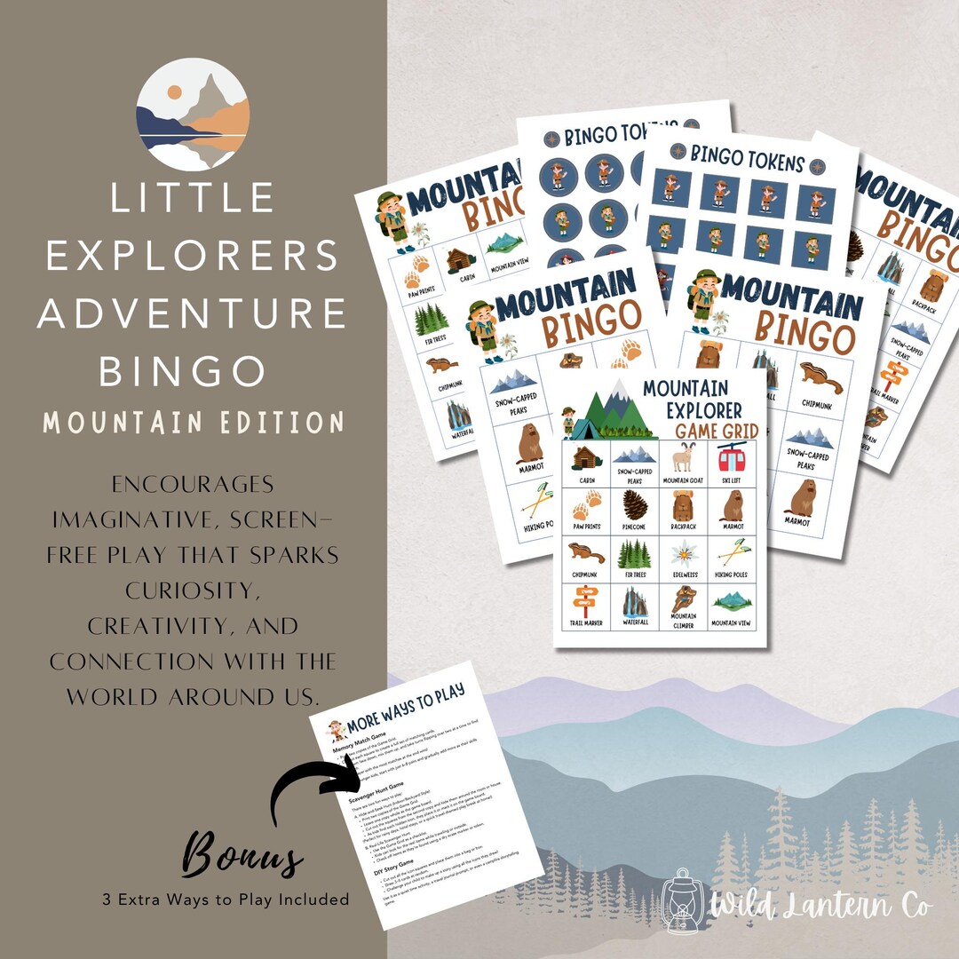 Little Explorers Adventure Bingo – Mountain Edition | Kids Travel Game ...