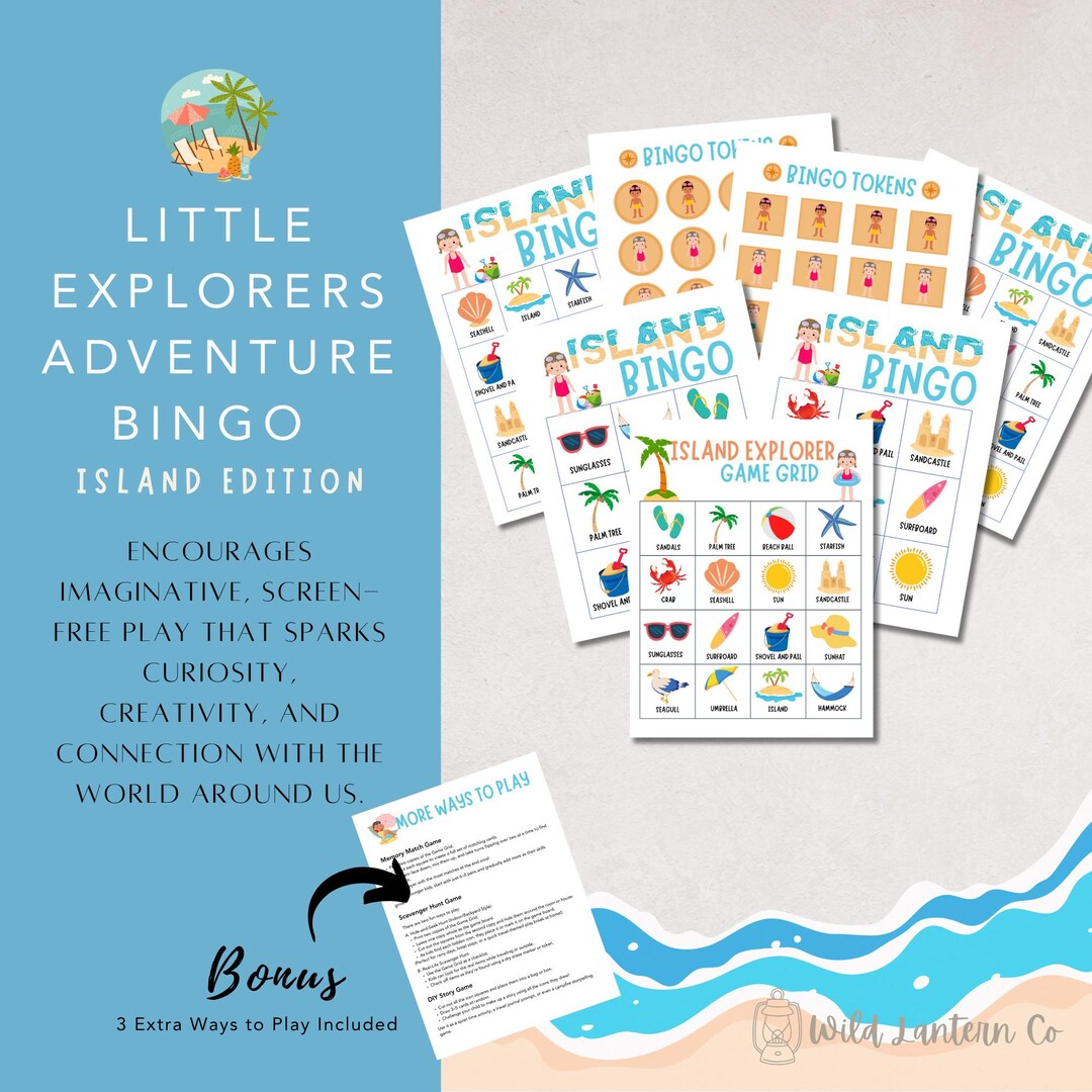 Little Explorers Adventure Bingo – Island Edition | Printable Bingo ...