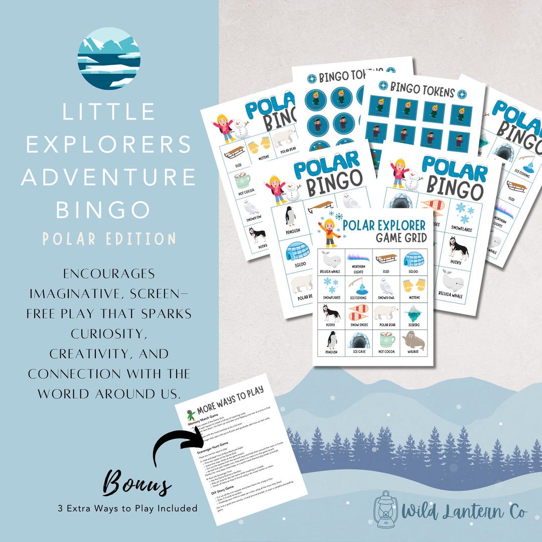 Little Explorers Adventure Bingo – Polar Edition | Printable Travel ...