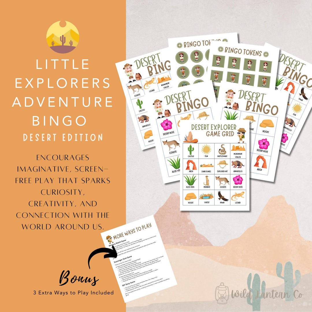 Little Explorers Adventure Bingo – Desert Edition | Travel Game for ...