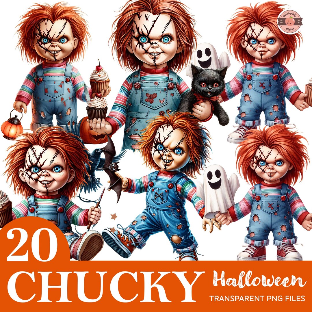 20+ Halloween Clipart, Chucky With Cupcake Png Bundle, Chucky Clipart ...