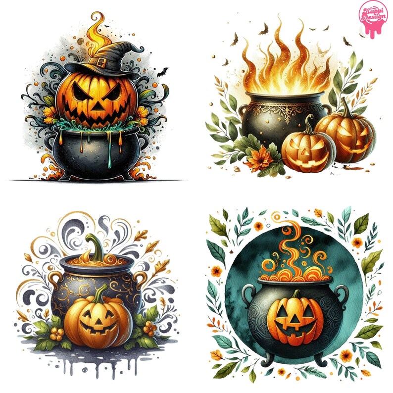 20 PNG Clipart Bundle, Jack O Lantern Png, Halloween Clipart, Pumpkin ...