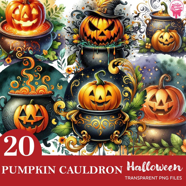 20 PNG Clipart Bundle, Jack O Lantern Png, Halloween Clipart, Pumpkin ...
